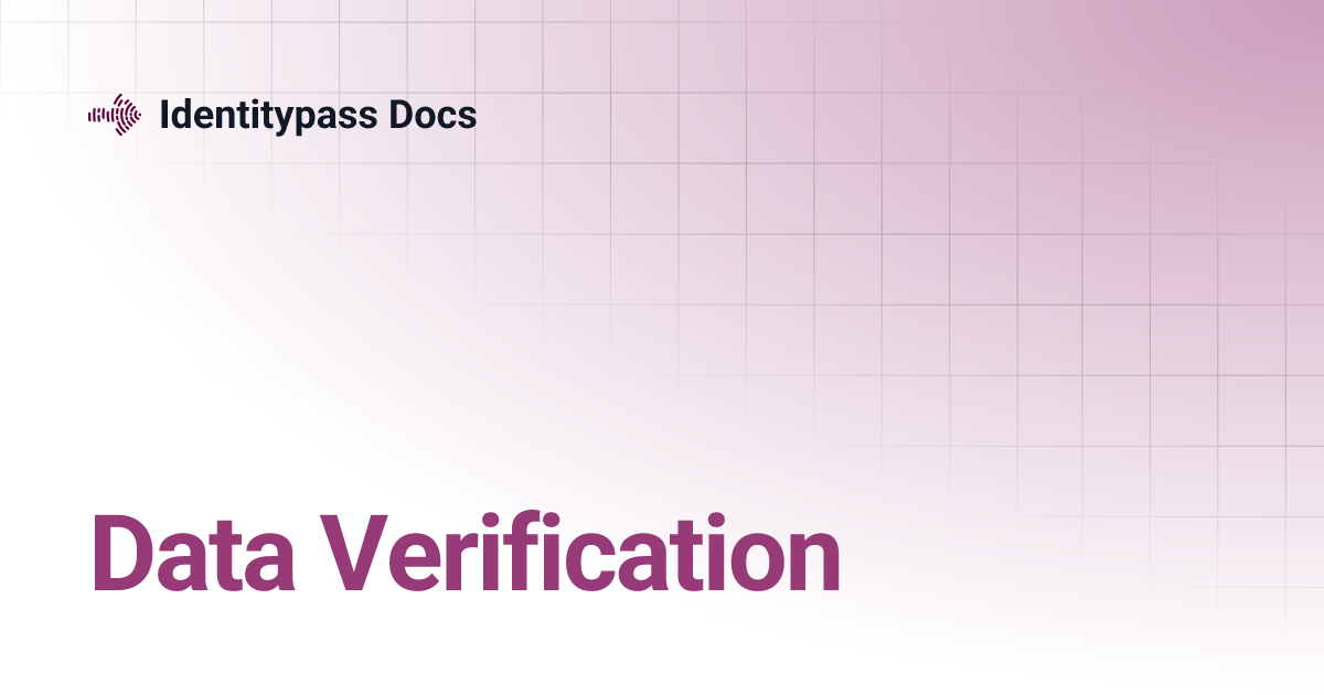 Data Verification | Identitypass Docs