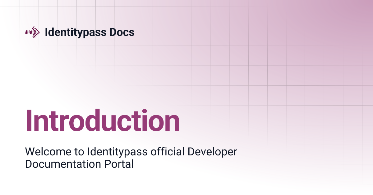 Introduction | Identitypass Docs